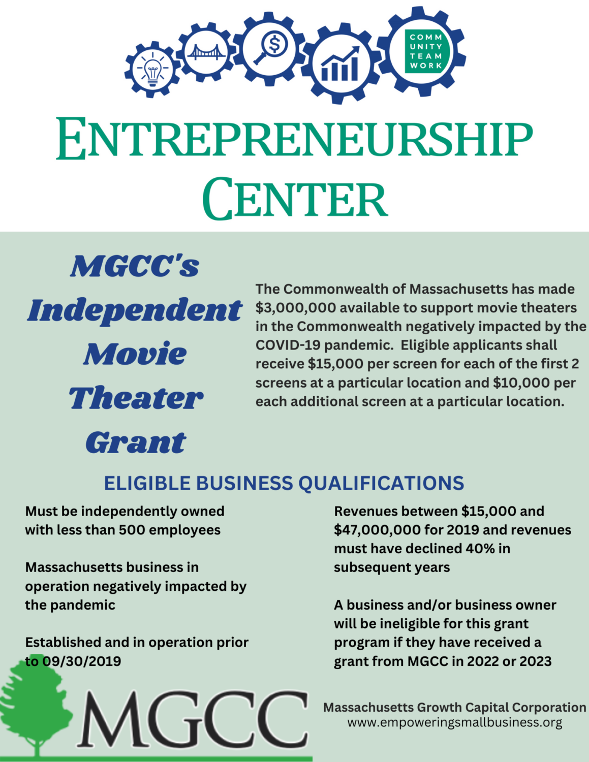 Announcing MGCC’s Independent Movie Theater Grant - Community Teamwork